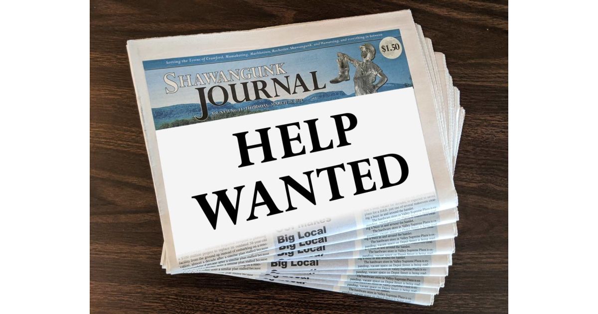 HELP WANTED: The Shawangunk Journal seeks a Managing Editor