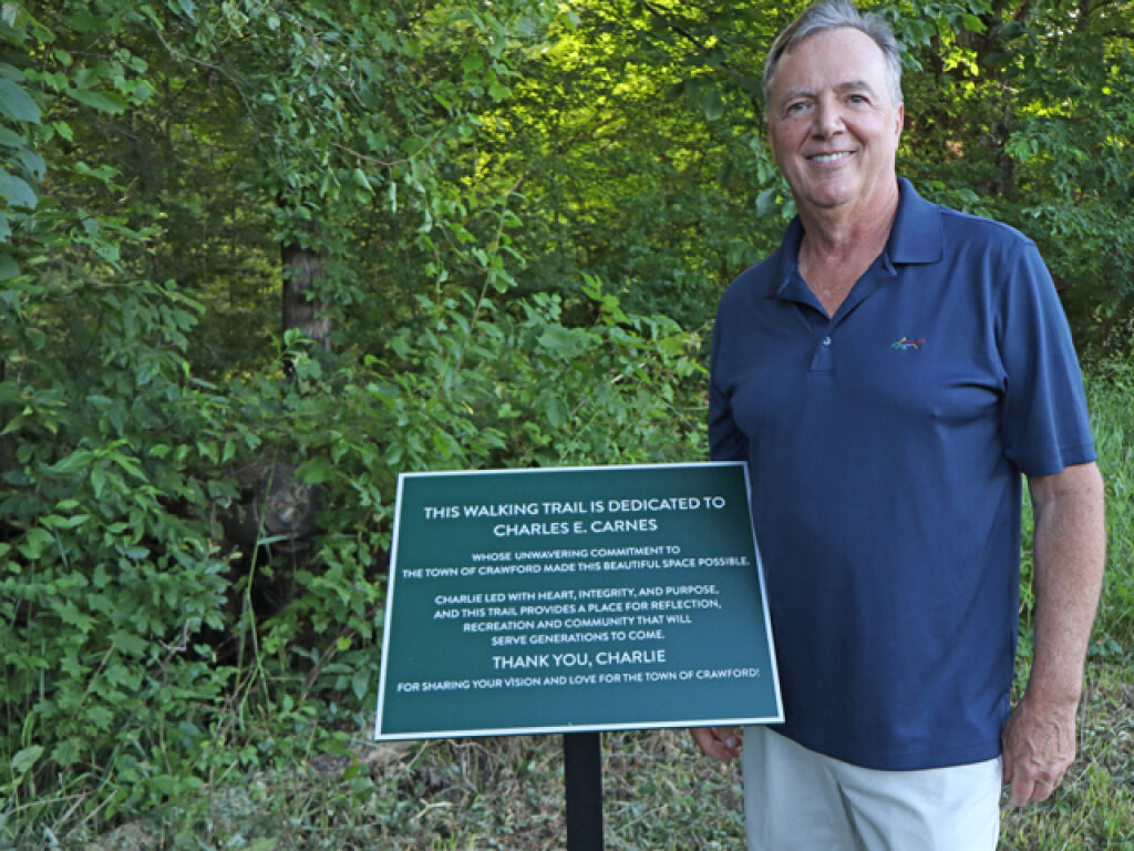 Crawford Dedicates Trail to Charlie Carnes